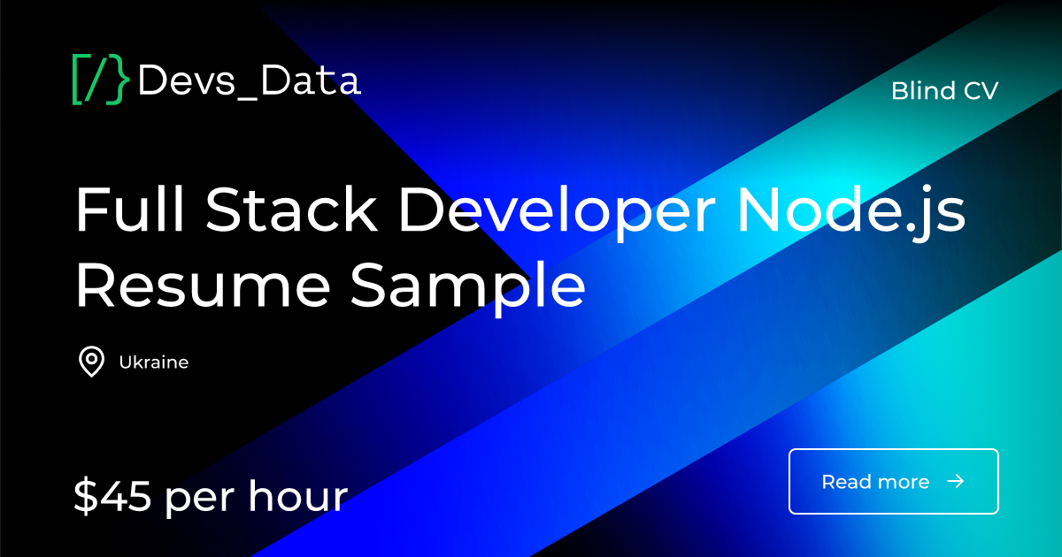 Full Stack Developer Node.js Resume Sample | DevsData Full Stack Developer Node.js Resume Sample | DevsData